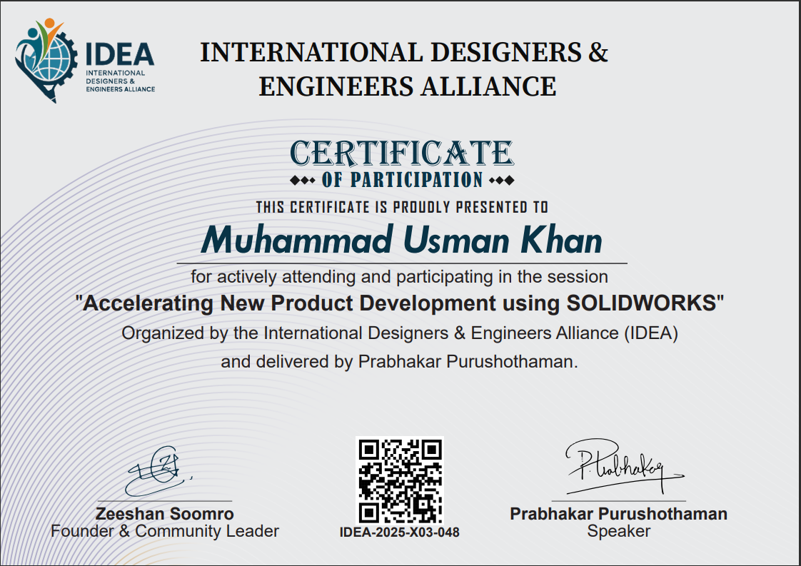 Muhammad Usman Khan | Mechanical Engineer & Developer